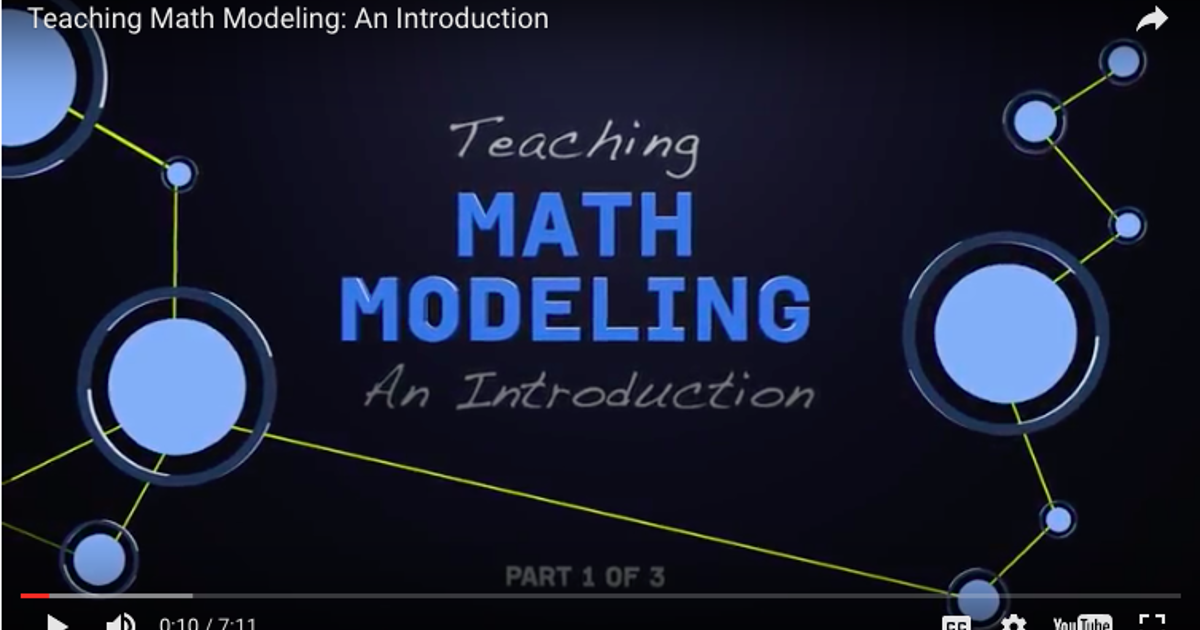 “Teaching Math Modeling” Video Series | SIAM